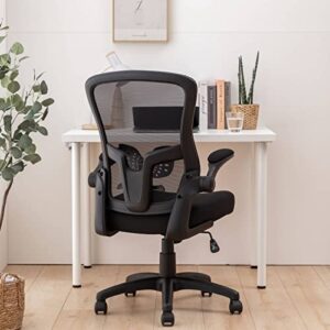 Chairelax Mesh Home Office Chair, Ergonomic Desk Chair Mid-Back Mesh Computer Chair Adjustable Lumbar Support and Flip-up Armrests Comfortable Executive Adjustable Rolling Load up to 300Lbs