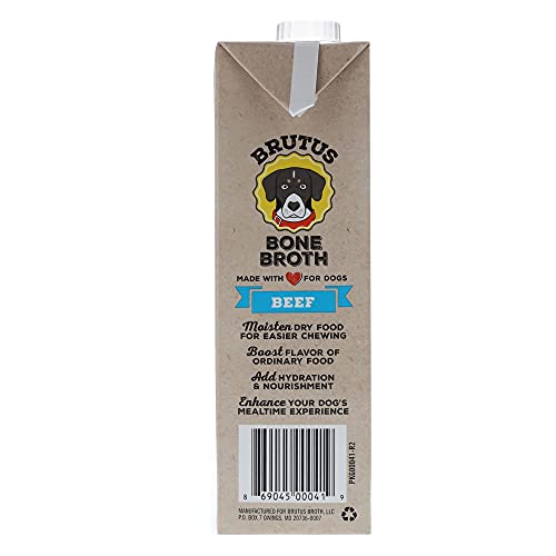 Brutus Bone Broths Beef Bone Broth Wet Dog Food, 32 oz.