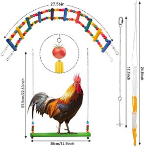 5 Pcs Chicken Toys Set for Hens Chicken Bird Hanging Swing Ladder Toys for Coop Accessories Chicken Pecking Toys Veggies Skewer Vegetable Fruit Hanging Feeder Bag for Chicks Pet Parrots Stress Relief