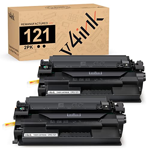 v4ink Compatible CRG-121 Toner Cartridge Replacement for Canon 121 CRG 121 (3252C001) Toner Cartridge High Yield 5,000 Pages for use with Canon Image Class D1620 D1650 Printer (Black, 2 Packs)