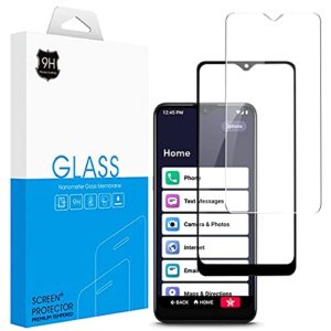 ailiber compatible with lively smart screen protector[2 pack], jitterbug smart3 5007s tempered glass film anti-scratch, hd clear case friendly, bubble free screen protector for jitterbug, lively smart