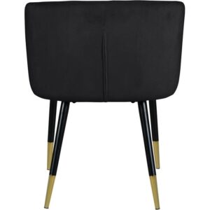 Home Square Upholstery Velvet Black Dining Chairs Set of 2