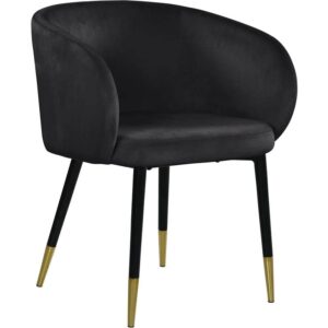 Home Square Upholstery Velvet Black Dining Chairs Set of 2