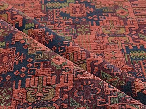 ILME Kilim Pattern Upholstery Fabric Kilim Bohemian Boho Tapestry Tribal Southwestern Turkish Persian Moroccan Mexican Ethnic Fabric by The Yard Meter 3 Yard