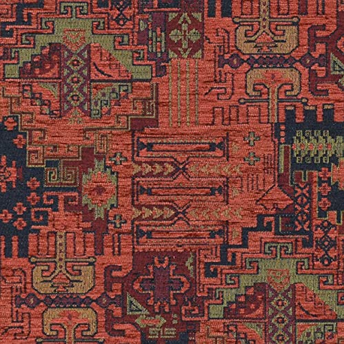 ILME Kilim Pattern Upholstery Fabric Kilim Bohemian Boho Tapestry Tribal Southwestern Turkish Persian Moroccan Mexican Ethnic Fabric by The Yard Meter 3 Yard