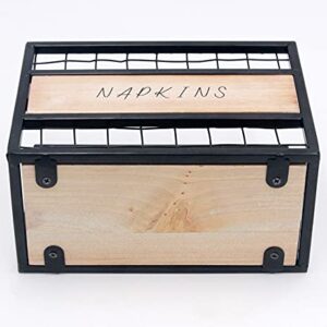 BetyHom Vintage 7x3.5x5 inch Metal Lattice Napkin Holder BLACK