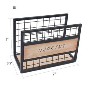 BetyHom Vintage 7x3.5x5 inch Metal Lattice Napkin Holder BLACK