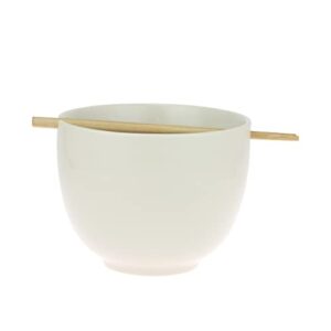 Enesco Our Name is Mud Send Noods Soup Ramen Bowl and Chopsticks, 3.875 Inch, White,1 Ounces