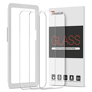 trianium tempered glass screen protector designed for apple iphone 13 (2021) /iphone 13 pro (2021), 3 pack [alignment case tool included]