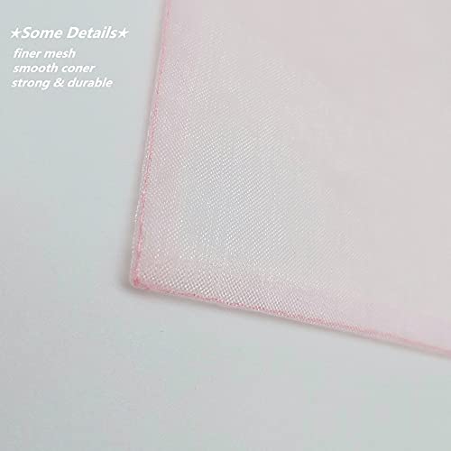 SQULIGT 100 Pcs Pink Organza Bags, 5 x 7 inches Christmas Wedding Favors Gift Drawstring Bags Jewelry Pouches Candy Mesh Pouches