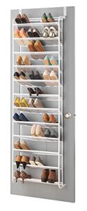 whitmor, white 36-pair over the door shoe organizer