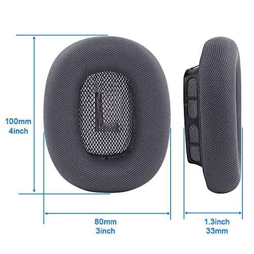 Link Dream Replacement Ear Cushion for AirPods Max Memory Foam with Protein Leather Magnetic Ear Pads for AirPods Max (Black)