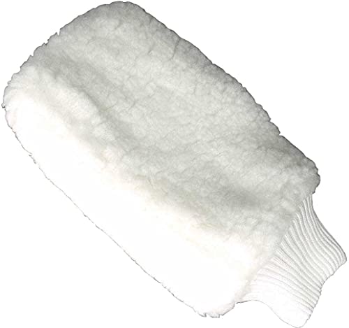 Jack's Mfg White Fleece Plastic Lined Applicator Mitt for Fly Spray and Coat Sheen Products