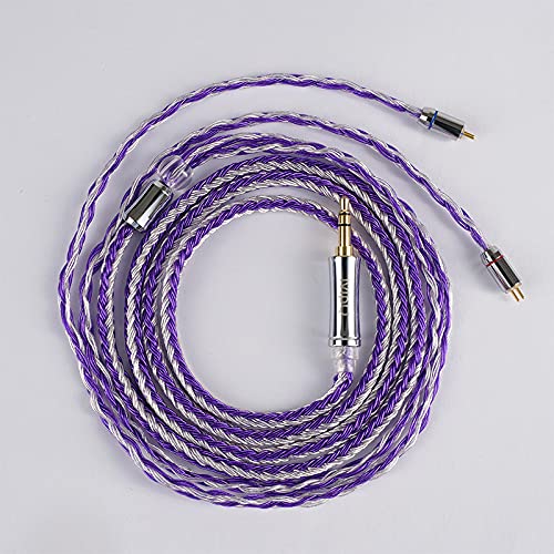 24 Strands of Silver-Plated Copper Earphone Cable Silver Purple Earphone Upgrade Replacement Cable MMCX/0.78mm 2Pin/QDC/TFZ. (MMCX, 2.5mm)