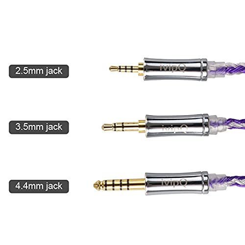 24 Strands of Silver-Plated Copper Earphone Cable Silver Purple Earphone Upgrade Replacement Cable MMCX/0.78mm 2Pin/QDC/TFZ. (MMCX, 2.5mm)