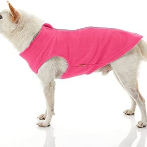 Gooby Zip Up Fleece Dog Sweater - Pink, 3X-Large - Warm Pullover Fleece Step-in Dog Jacket with Dual D Ring Leash - Winter Small Dog Sweater - Dog Clothes for Small Dogs Boy and Medium Dogs