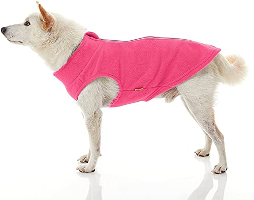 Gooby Zip Up Fleece Dog Sweater - Pink, 3X-Large - Warm Pullover Fleece Step-in Dog Jacket with Dual D Ring Leash - Winter Small Dog Sweater - Dog Clothes for Small Dogs Boy and Medium Dogs