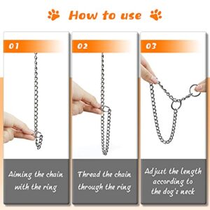 TagME Chain Dog Choke Collar, Weather Proof Metal Slip Collars Training Choker Collar for Puppy Small Dogs Breed (1 Pack)