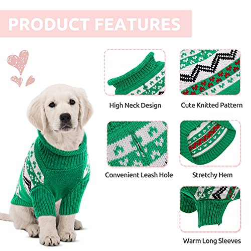 Phyxin Dog Sweater High Neck Pet Knitwear for Cats Dogs Christmas Sweater Pet Pullover for Small Medium Large Dogs Warm Pet Pullover for Winter