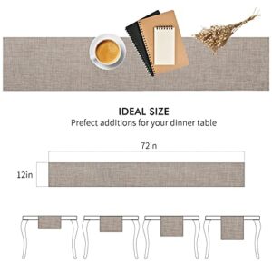 FYY Table Runner 72 Inches Long, Farmhouse Style Table Runner Heat Resistant Non-Slip Washable PVC Stain Resistant Woven Vinyl for Kitchen Dining Table Outdoor Party Holiday Decoration, 12 x 72 Inch