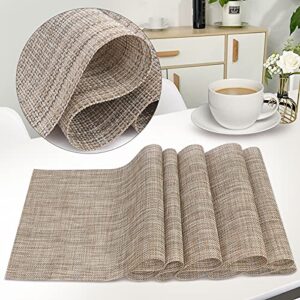 FYY Table Runner 72 Inches Long, Farmhouse Style Table Runner Heat Resistant Non-Slip Washable PVC Stain Resistant Woven Vinyl for Kitchen Dining Table Outdoor Party Holiday Decoration, 12 x 72 Inch