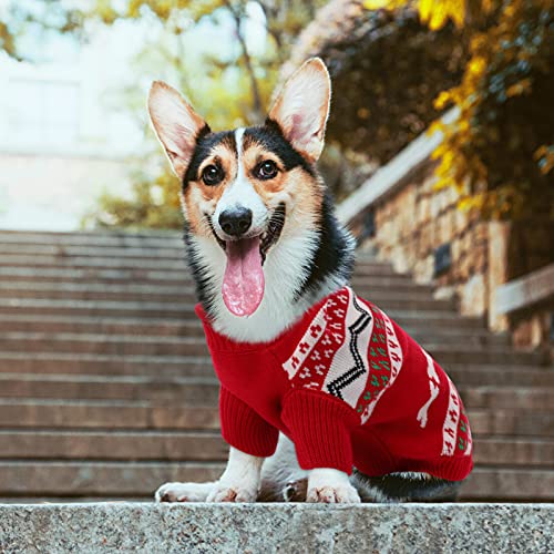 Phyxin Dog Sweater High Neck Pet Knitwear for Cats Dogs Christmas Sweater Pet Pullover for Small Medium Large Dogs Warm Pet Pullover for Winter