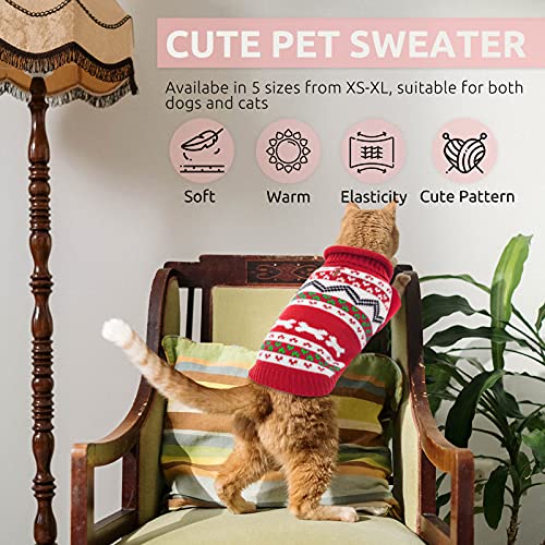 Phyxin Dog Sweater High Neck Pet Knitwear for Cats Dogs Christmas Sweater Pet Pullover for Small Medium Large Dogs Warm Pet Pullover for Winter