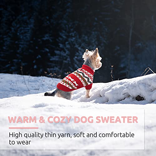 Phyxin Dog Sweater High Neck Pet Knitwear for Cats Dogs Christmas Sweater Pet Pullover for Small Medium Large Dogs Warm Pet Pullover for Winter