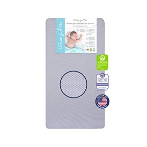 dream on me starbright breathable fiber crib and toddler mattress, greenguard gold certified, periwinkle