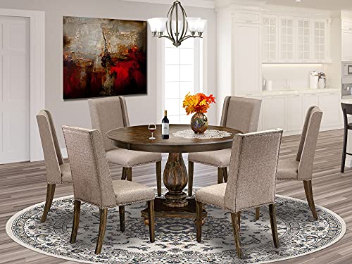 East West Furniture F2FL7-716 Dining Set, Medium