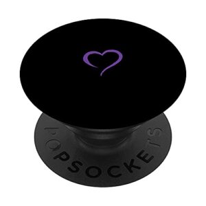 purple violet black minimalist hand drawn heart popsockets swappable popgrip