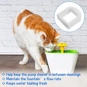 15 Pieces Pet Water Fountain Replacement Filter Foam Pre-Filter Cat and Dog Fountains Foam Compatible with Drinkwell Ceramic and 360 Stainless Steel Pet Dog Cat Fountains (White)