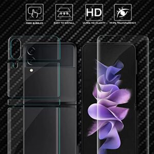 (2 Sets 8 Packs) Orzero Screen Protector Compatible for Samsung Galaxy Z Flip 3 5G, Premium Quality Soft TPU (Not Glass) Edge to Edge (Full Coverage) High Definition Bubble-Free (Lifetime Replacement)