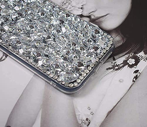 iPhone 12 /iPhone 12 Pro Bling Glitter Case,Luxury Shiny Diamond Crystal Rhinestone Sparkly Jewelled Gemstone 3D Handmade Clear Cover Case for Women Girls with iPhone 12 /iPhone 12 Pro 6.1''