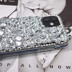 iPhone 12 /iPhone 12 Pro Bling Glitter Case,Luxury Shiny Diamond Crystal Rhinestone Sparkly Jewelled Gemstone 3D Handmade Clear Cover Case for Women Girls with iPhone 12 /iPhone 12 Pro 6.1''