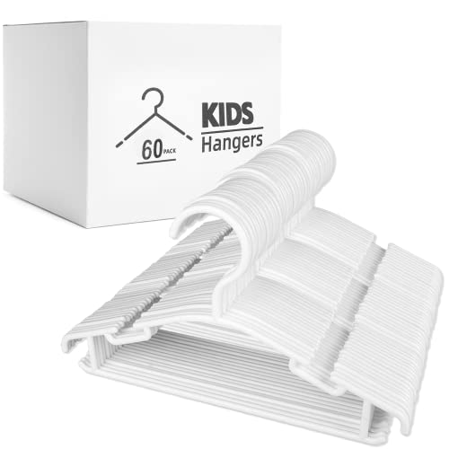 GoodtoU Kids Hangers Child Hangers 60 Pack Baby Hangers for Nursery Infant Children Clothes Hangers Plastic White