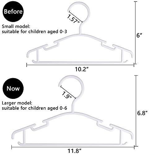 GoodtoU Kids Hangers Child Hangers 60 Pack Baby Hangers for Nursery Infant Children Clothes Hangers Plastic White