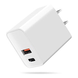 usb c wall charger block,20w dual port cube,fast charging plug compatible with apple watch series 8 7 6 se iphone 14/13/12 mini/pro/pro max/11/se/xr/8 ipad