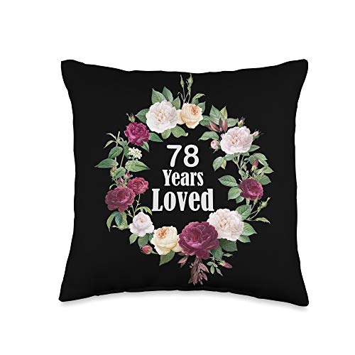 78th Birthday Gifts Appeal 78th Birthday Gifts Funny Loved 78 Years Old Men & Women Throw Pillow, 16x16, Multicolor