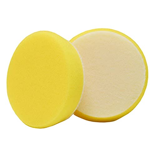 Buff and Shine - Buffing Pads for Long Stroke Long Throw Polishers and Orbitals - URO-TEC 334BN Yellow - Polishing Open Cell Foam - 4 inch Surface|3 inch Hook and Loop (2 Pads)