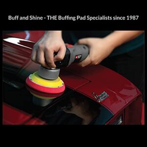 Buff and Shine - Buffing Pads for Long Stroke Long Throw Polishers and Orbitals - URO-TEC 334BN Yellow - Polishing Open Cell Foam - 4 inch Surface|3 inch Hook and Loop (2 Pads)