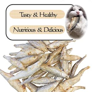 Amzey Minnows - 3.5 oz Freeze Dried - 100% Natural Premium Cat Treat, Dog Treat - Freeze Dried Minnows for Cats - Freeze Dried Minnows for Dogs - Bulk Package Minnows (1.6 "to 2.8" Length Each)