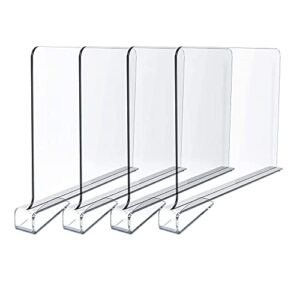 next level item acrylic shelf dividers, shelf dividers for closets with wooden shelves, shelf dividers, clear shelf divider, shelf dividers for closet organization, closet shelf divider– pack of 4