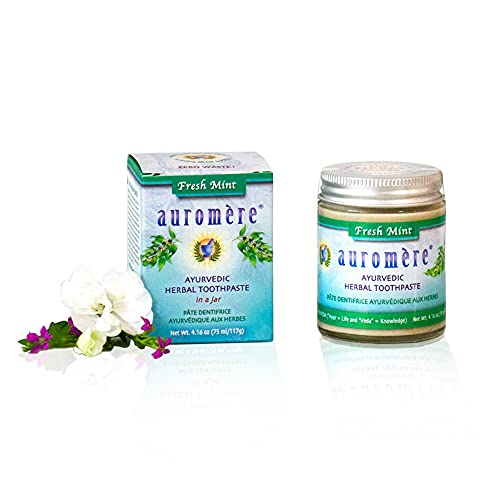 Ayurvedic Herbal Toothpaste in a Jar, Fresh Mint (4.16 oz) (Pack of 1 (4.16 oz))