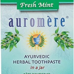 Ayurvedic Herbal Toothpaste in a Jar, Fresh Mint (4.16 oz) (Pack of 1 (4.16 oz))