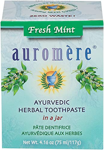 Ayurvedic Herbal Toothpaste in a Jar, Fresh Mint (4.16 oz) (Pack of 1 (4.16 oz))