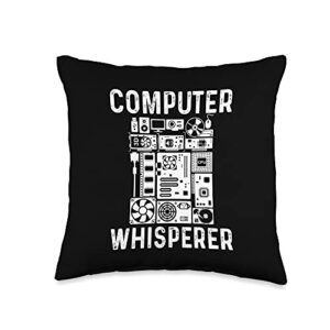 cute web programmer technician engineering designs funny computer geek tech nerd gift men women cool support throw pillow, 16x16, multicolor