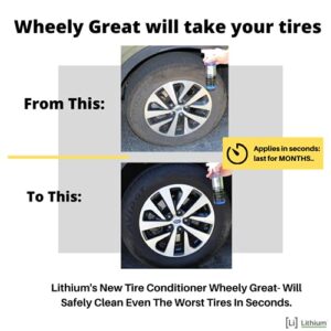 WHEELY GREAT TIRE DRESSING AND CONDITIONER, PROTECTS RUBBER FROM U.V. RAYS. CONDITIONS RUBBER SO IT WON'T DRY OUT AND CRACK. KEEPS TIRES BLACK- NOT SHINY. REMOVES BROWN FILM FROM SIDEWALLS.