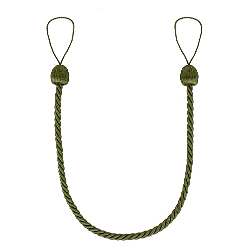 MALANOV Curtain Ropes Tiebacks Tie-Backs, Curtain Handmade Holdbacks, Polyester Curtain Tieback (Green-2Pc)