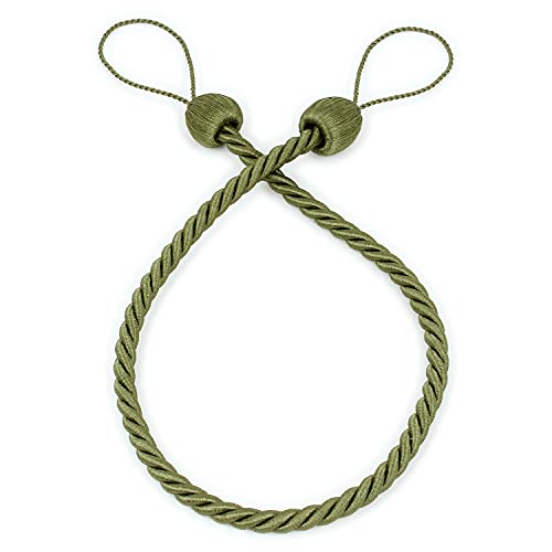 MALANOV Curtain Ropes Tiebacks Tie-Backs, Curtain Handmade Holdbacks, Polyester Curtain Tieback (Green-2Pc)